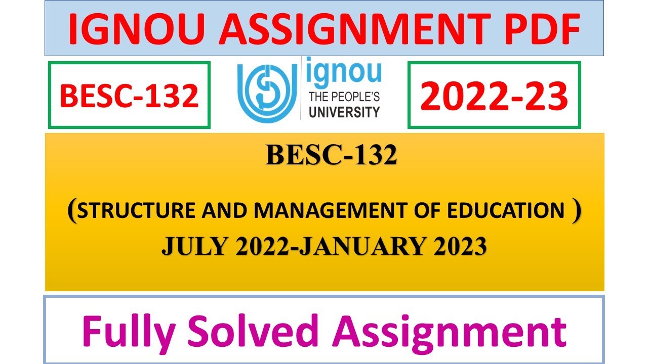 BESC-132 SOLVED ASSIGNMENT IN ENGLISH 2022-23 - YouTube