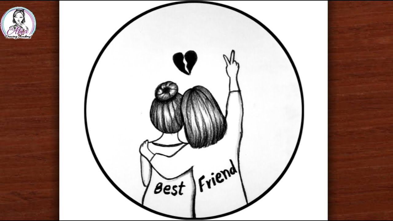 How to Draw Two Best Friends Step by Step | BFF Drawing for Beginners ...