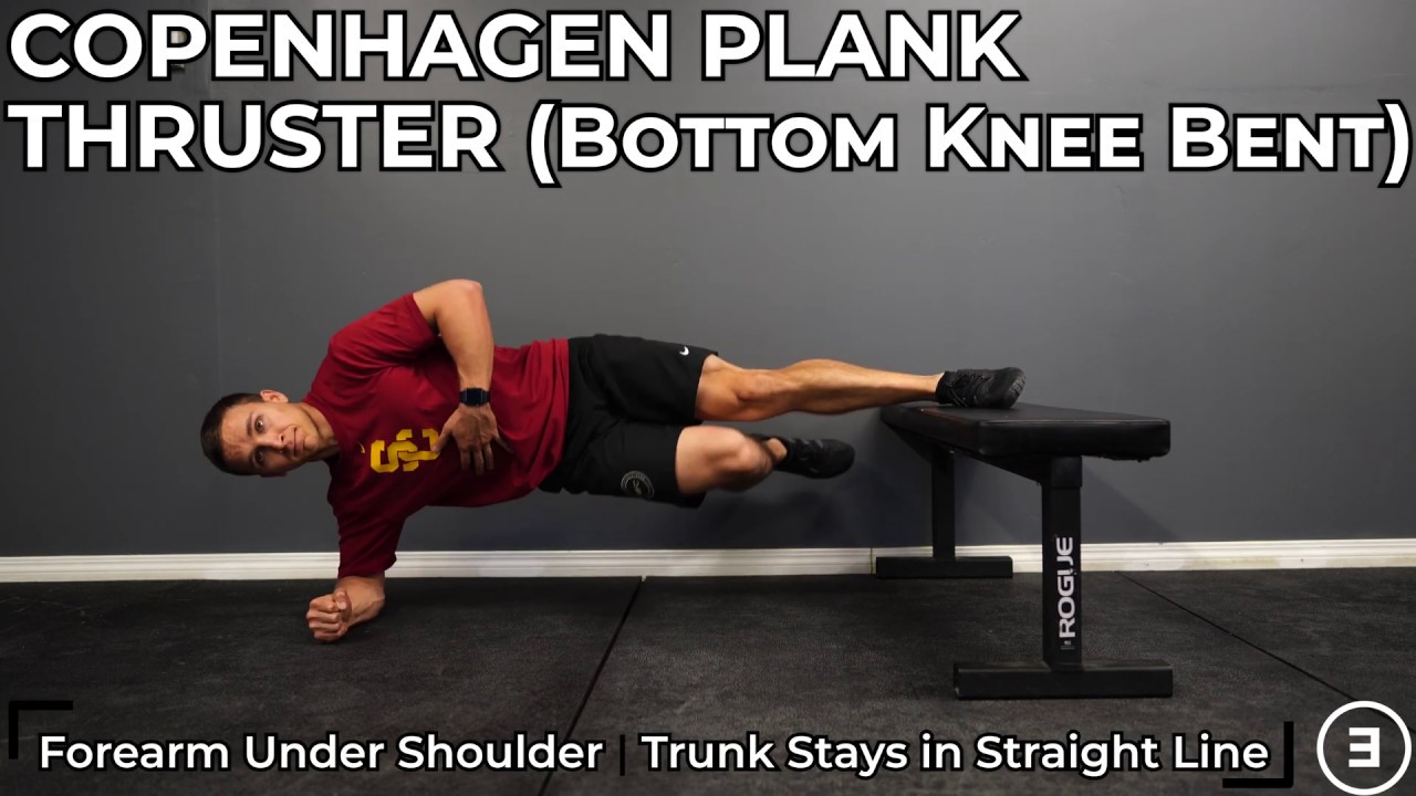 Copenhagen Plank Thruster (Bottom Knee Bent) - YouTube