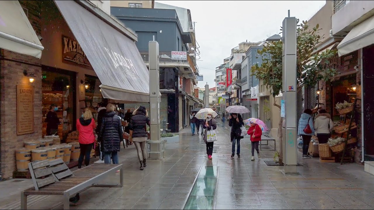 #195 Marousi 1hr rain walk in Athens, Greece - YouTube