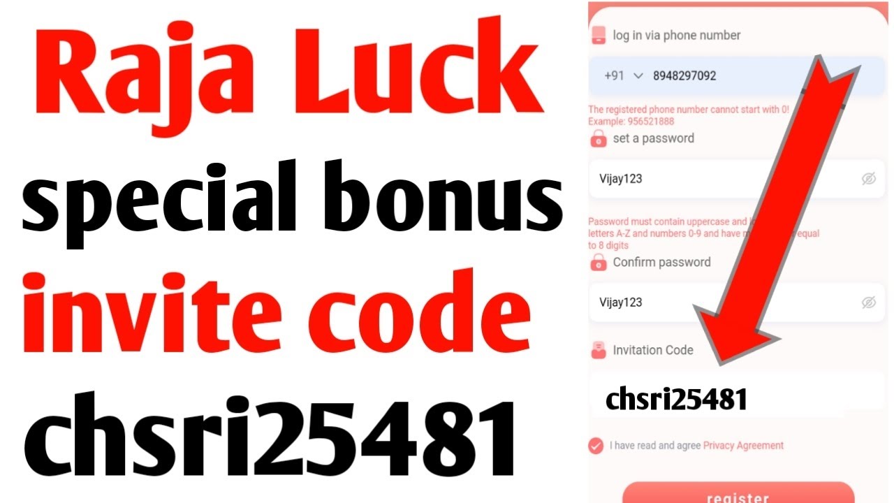 Raja luck game invite code/raja luck invitation code/raja luck game ...
