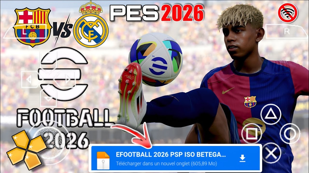 Comment Installer & Jouer eFOOTBALL PES 2026 PPSSPP ISO Nouvelle Mises ...