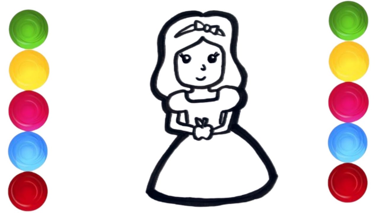 Disney princess drawing, princess colouring and painting, kids cartoon ...