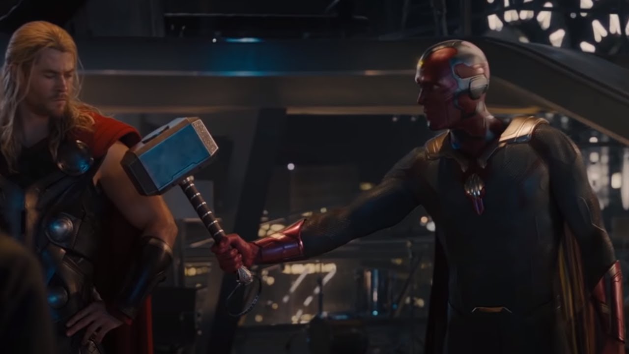Vision Lifts Thor's Hammer Scene - Avengers: Age of Ultron - YouTube