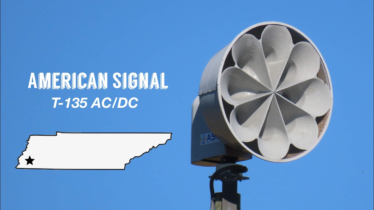 Arlington, Tennessee | American Signal T-135 AC/DC - Tornado Siren Test ...
