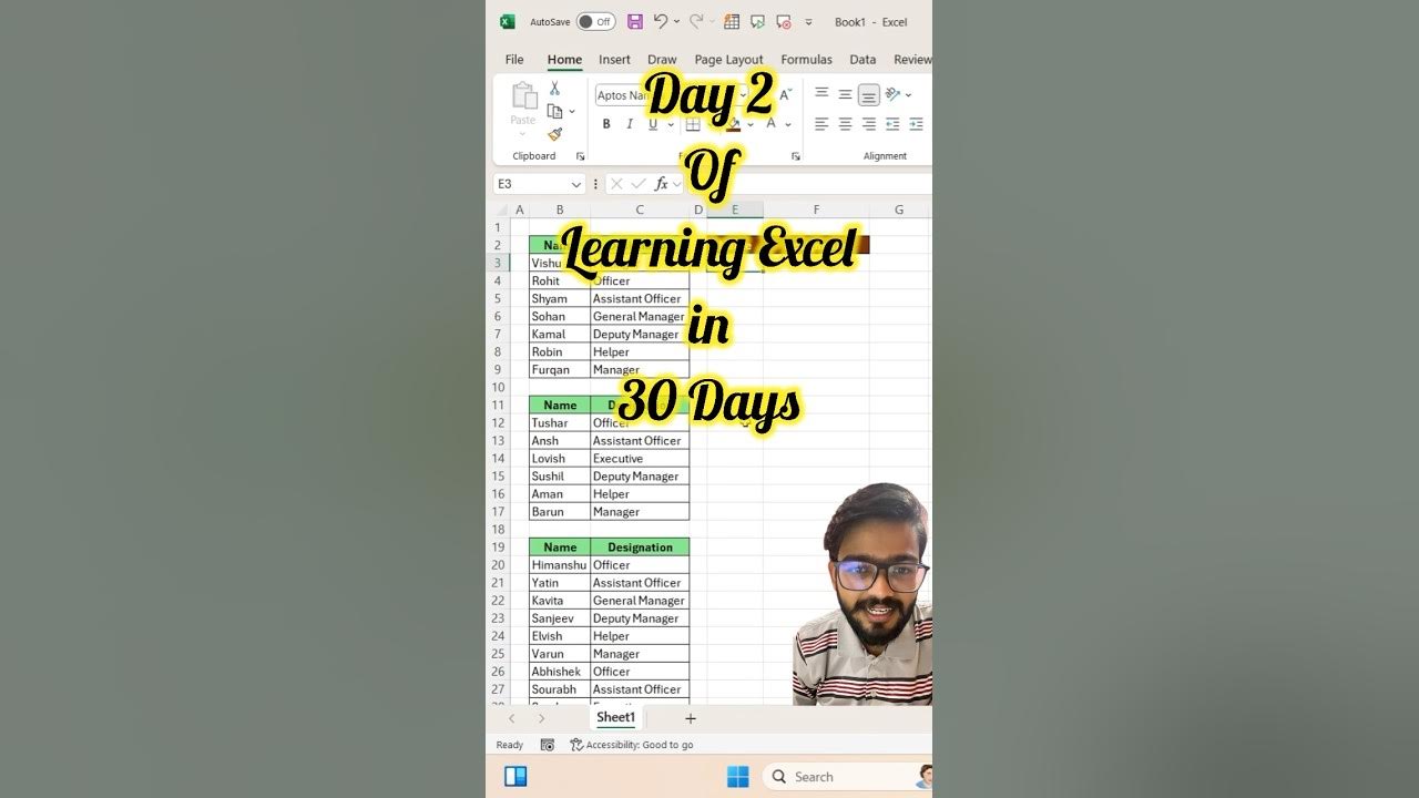 Day 2 | Excel Learning #exceltips #excel #exceltricks #shortvideo #shorts #exceltutorial - YouTube