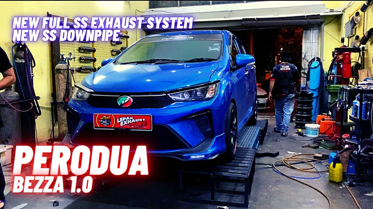 New Full SS Exhaust System & New SS Downpipe | PERODUA BEZZA 1.0 - YouTube
