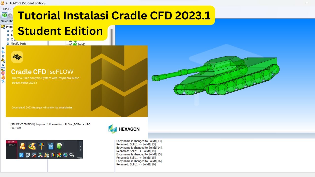 Tutorial Instalasi Cradle CFD 2023.1 Student Edition via website www.pttensor.com - YouTube