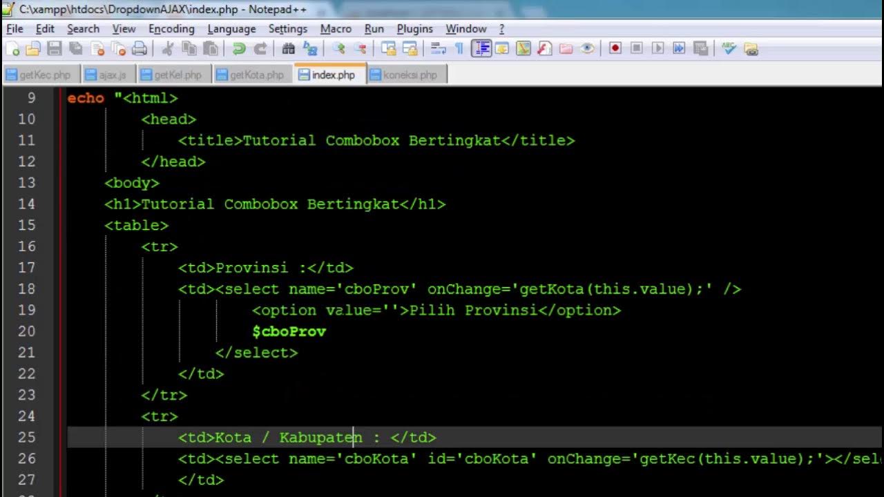 Tutorial Dropdown Bertingkat dengan AJAX & PHP - YouTube