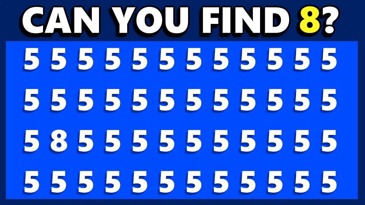 Challenge Your Vision: Spot the Odd Numbers in this Puzzle Quiz! - YouTube