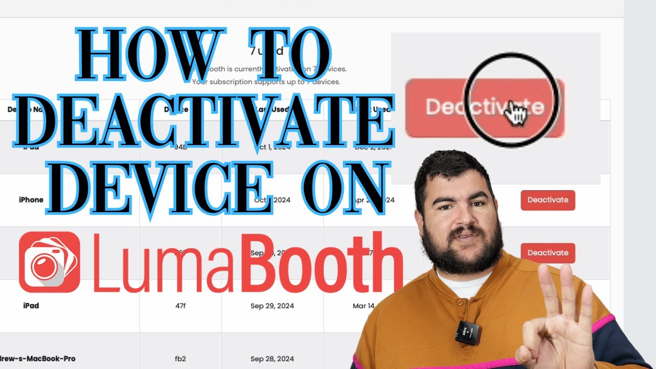 How TO DEACTIVATE DEVICE AND ADD DEVICES ON LUMABOOTH IPAD PHOTO BOOTH ...