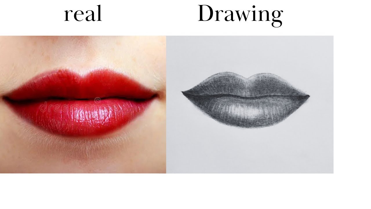 How to Draw Realistic LIPS | Tutorial for BEGINNERS Fatima Baloch Art ...