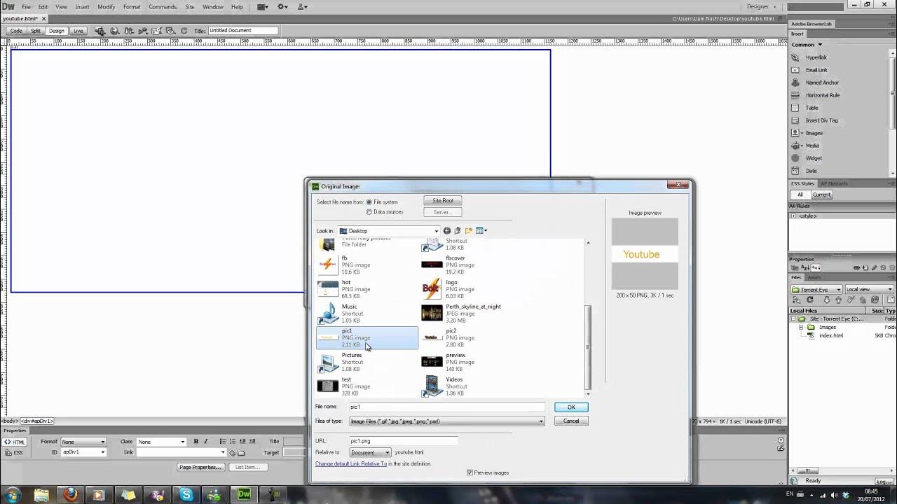 Rollover image tutorial Dreamweaver CS6 - YouTube
