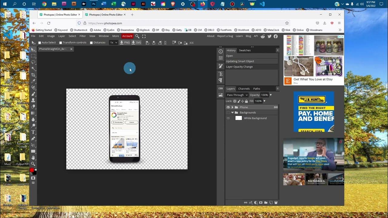 Photopea Tutorial - Phone Mockup - YouTube
