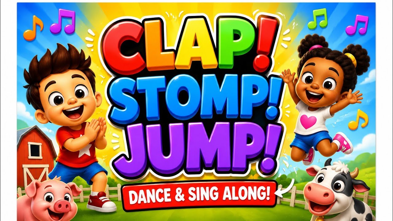 Clap, Stomp, Jump Around! | Kids Action Song | Nursery Rhymes - YouTube