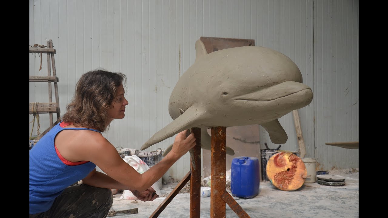 Dolphins Sculpture Created by Sculptor Ms. Toin Adams - YouTube