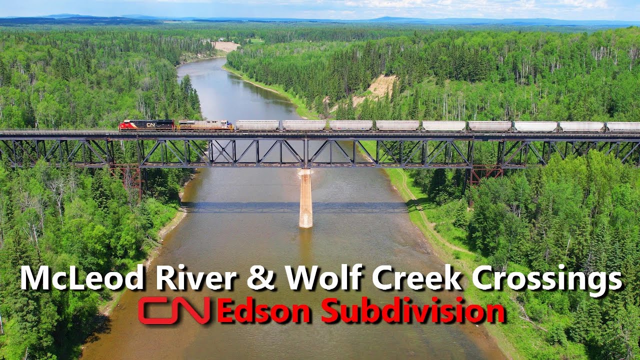 McLeod River and Wolf Creek crossings, CN Edson sub - YouTube