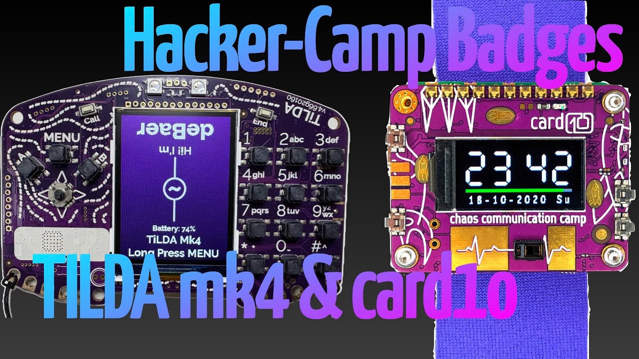 Hacker-Camp Badges Teil 2: TILDA mk4 und card1o - YouTube