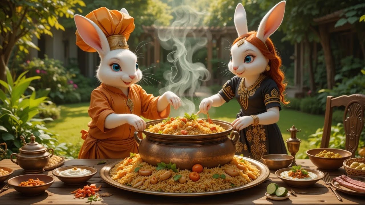 The Rabbit and its wife making delicious chicken biryani 😯🥵 - YouTube