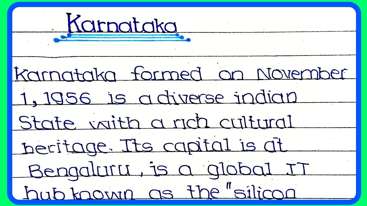 essay on Karnataka || Karnataka essay || write about Karnataka || 10 ...