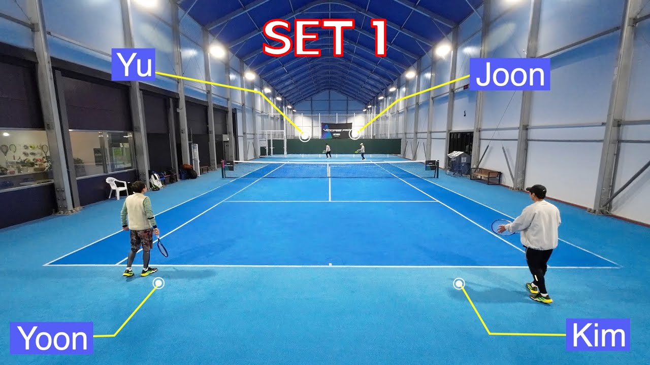 [테니스 복식 #17] BWC ㅣYoon / Lim vs Yu / Joon ㅣ SET 1 - YouTube