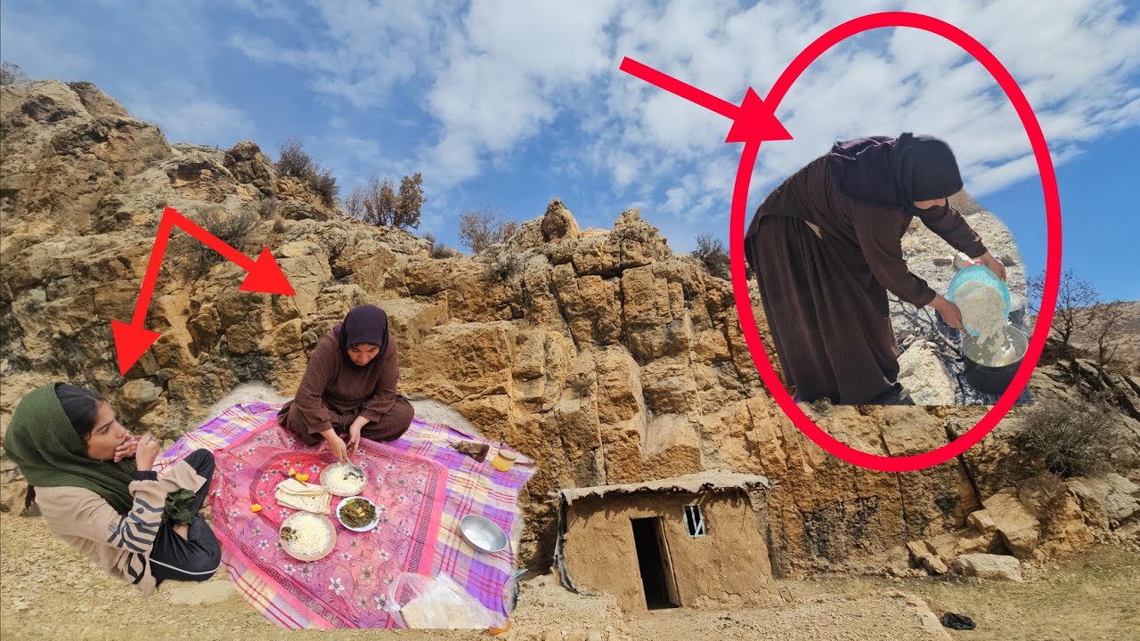 "گرمای عشق: زن روستایی و هنر تهیه غذا در سرمای زمستان برای دخترش.#dood# ...