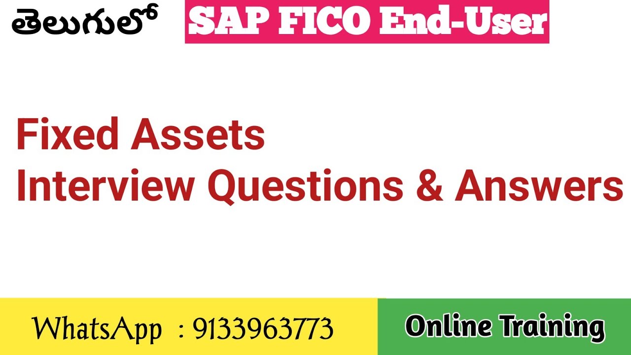 RTR Fixed Assets Interview Questions & Answers | Training 9133963773 ...