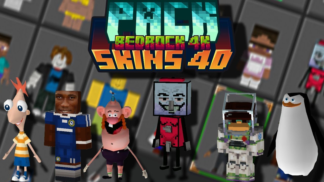 NUEVO PACK DE SKINS 4D PARA MINECRAFT BEDROCK 4K - YouTube