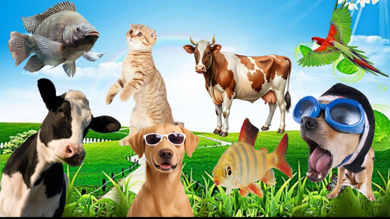Funny Animal Movements -Dog, Cat, Chicken, Cow, parrot.... Animal funny ...