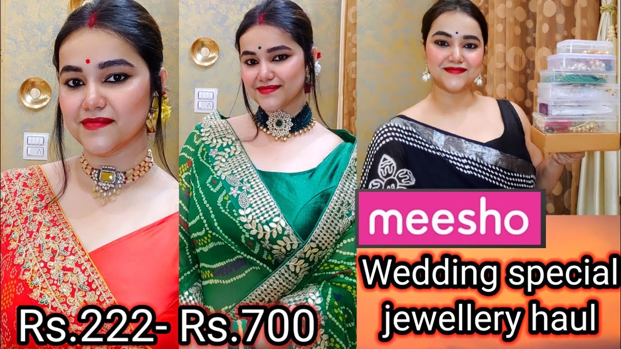 Meesho festival/Wedding special jewellery haul | Jewellery haul (Rs.222 ...