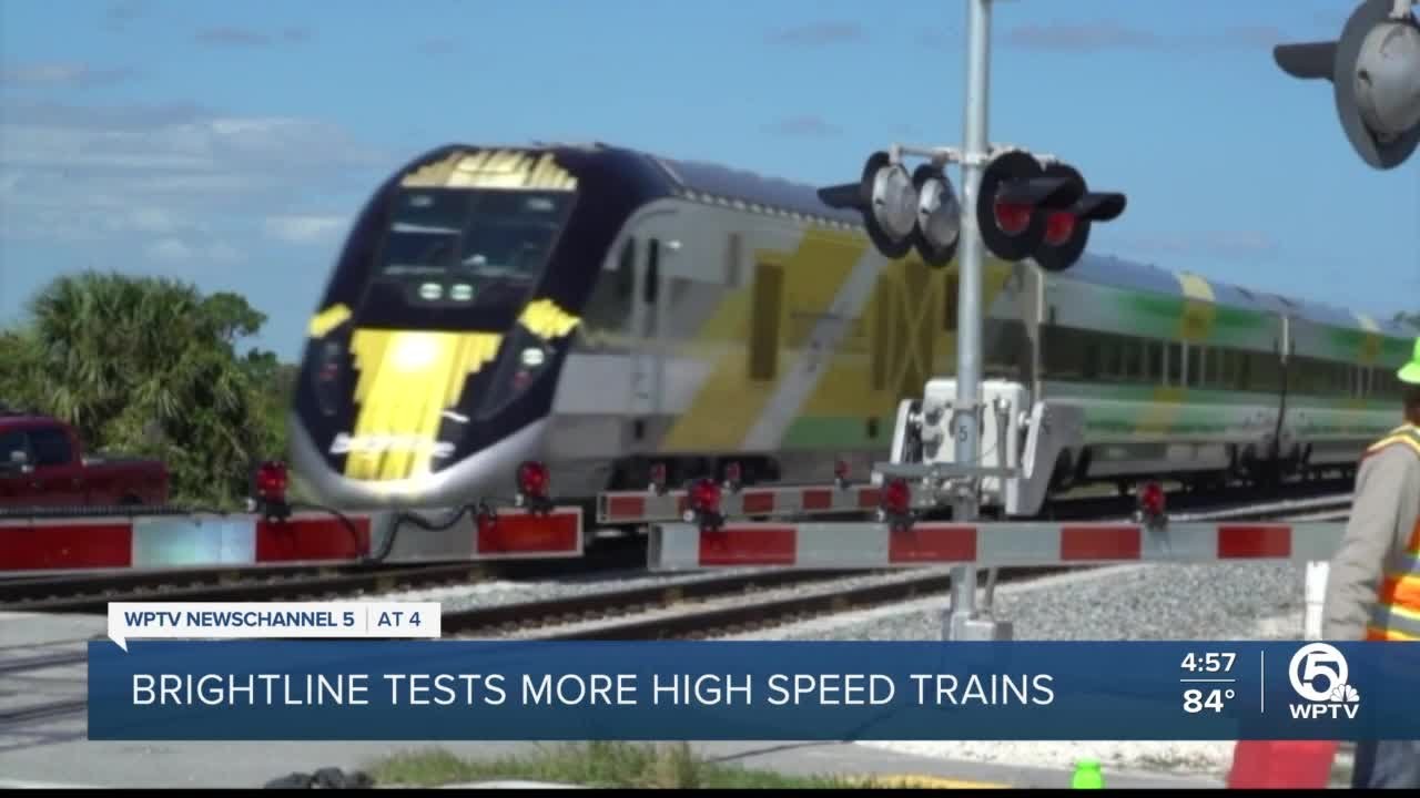 Brightline conducts more high-speed train testing - YouTube