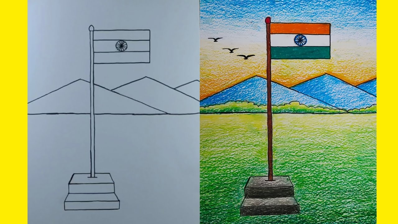 Easy Independence Day Drawing Step By Step🇮🇳/Independence day drawing ...