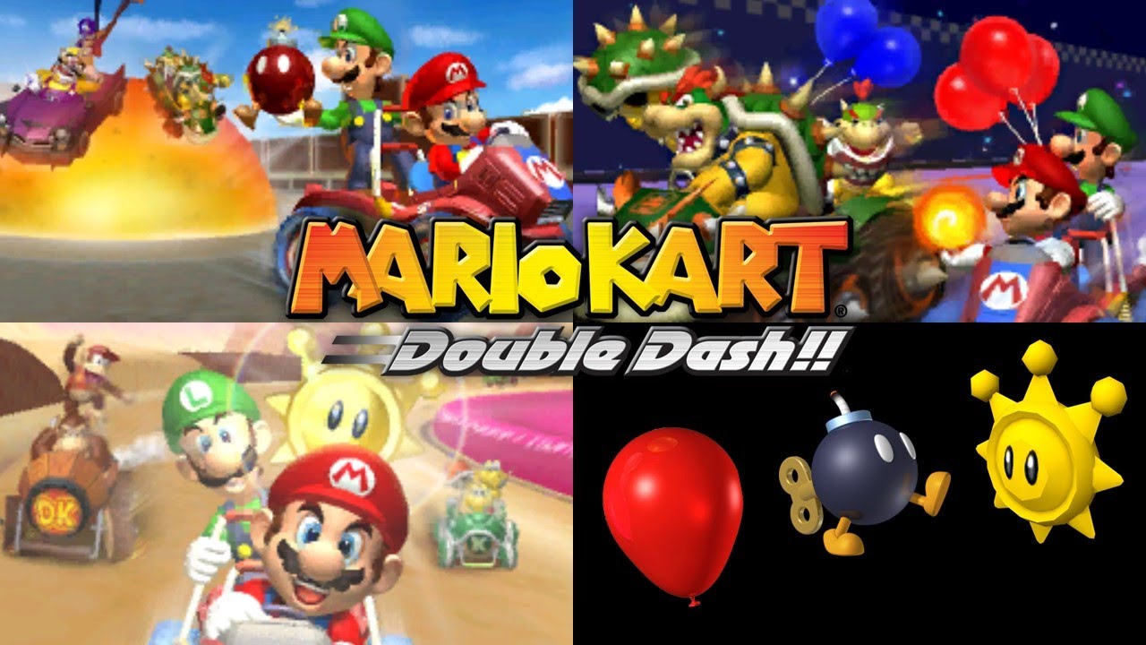 Mario Kart: Double Dash!! - All Battle Modes And Stages (3 Players ...