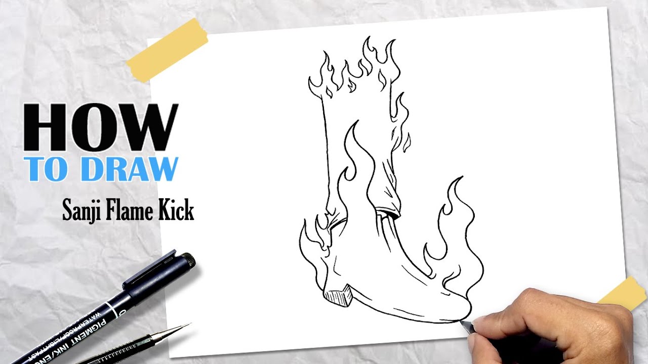 How to draw Sanji Flame Kick - YouTube