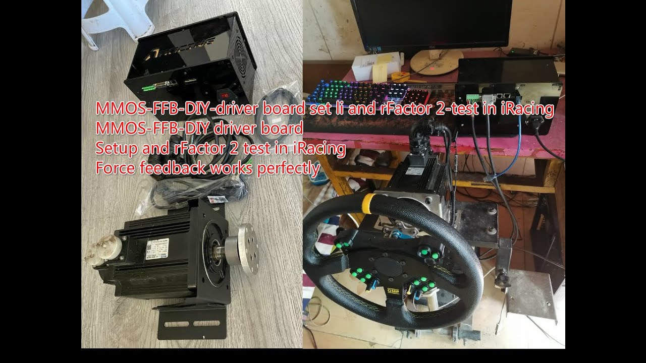 MMOS-FFB-DIY-driver board set li and rFactor 2-test in iRacingForce ...