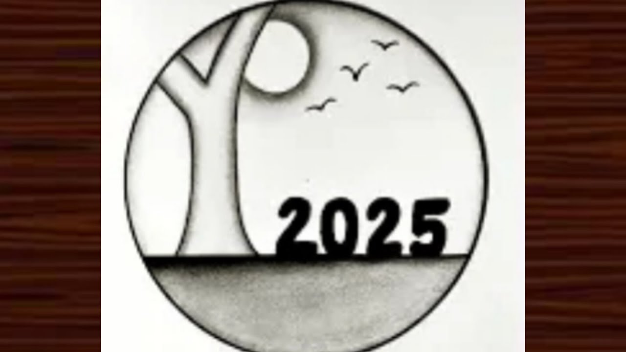Happy new year drawing 2025 /New year drawing/Happy New year scenery ...