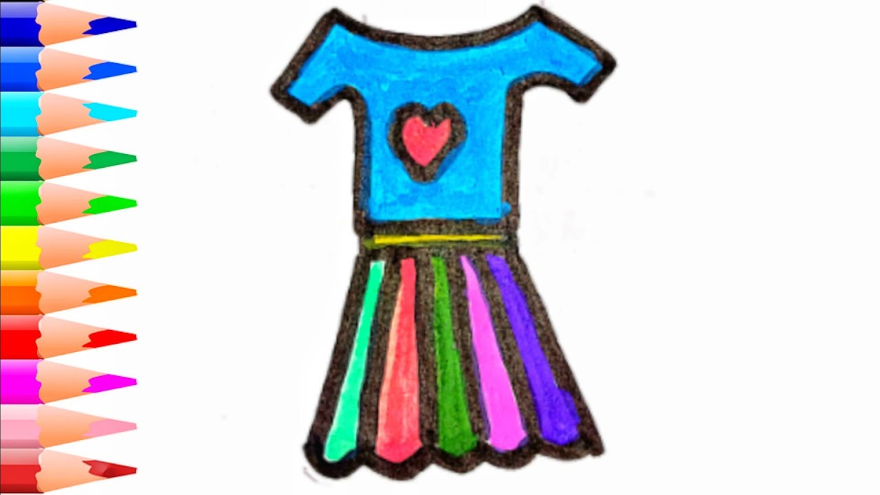 How to draw a cute Dress | kids step by step easy | art for kids hub ...