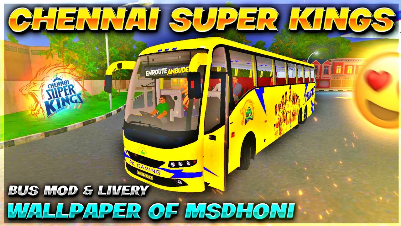 🤩 Chennai Super Kings (CSK) Bus Mod & Livery Released 🔥 MsDhoni On Csk ...