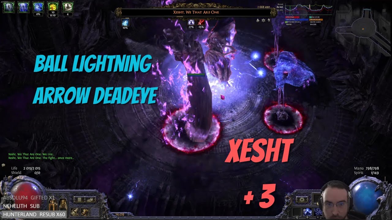 Xesht Difficulty 3 - Twisted Domain - Ball Lightning Arrow Deadeye - YouTube