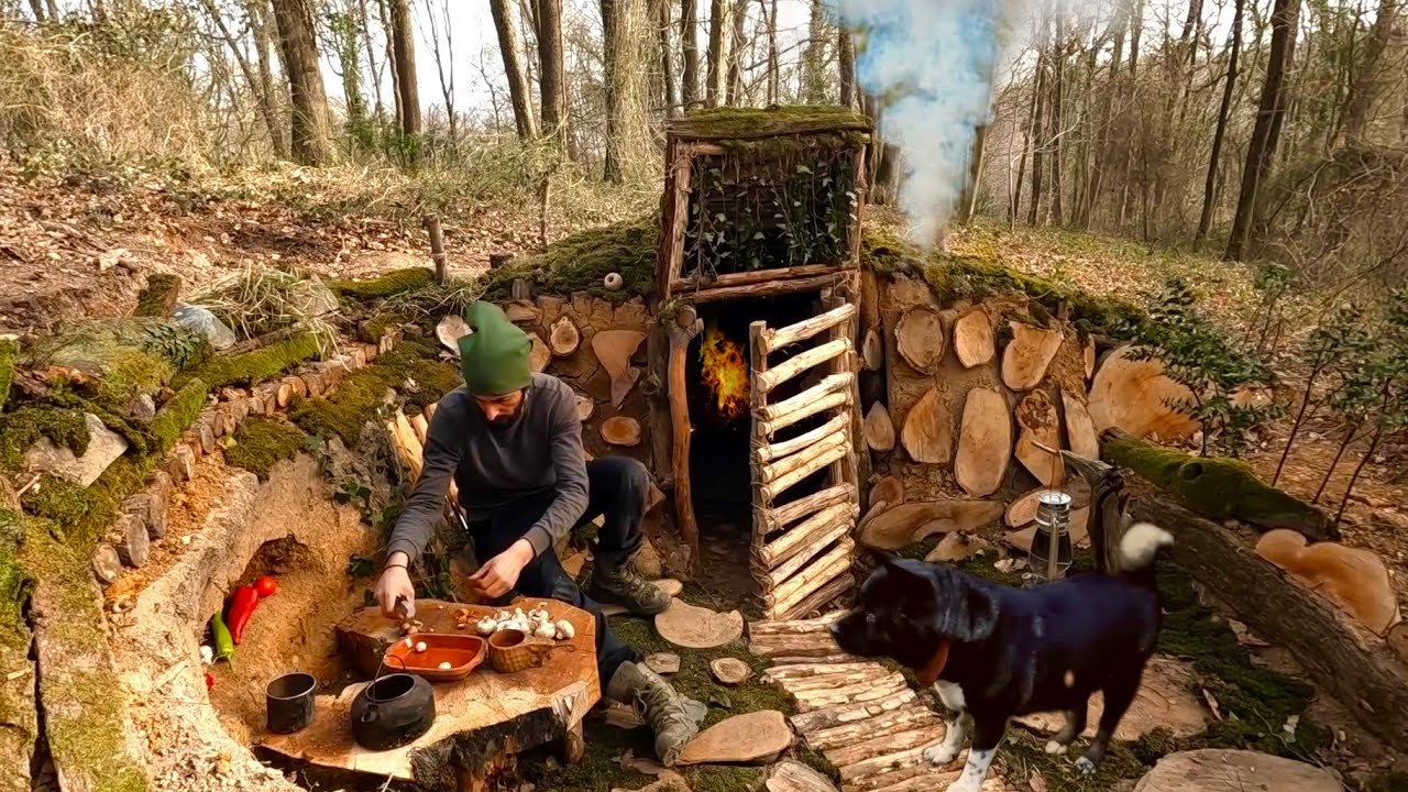 14 Days SURVIVAL Winter Camping. Warm BUSHCRAFT Shelter. How To Build ...
