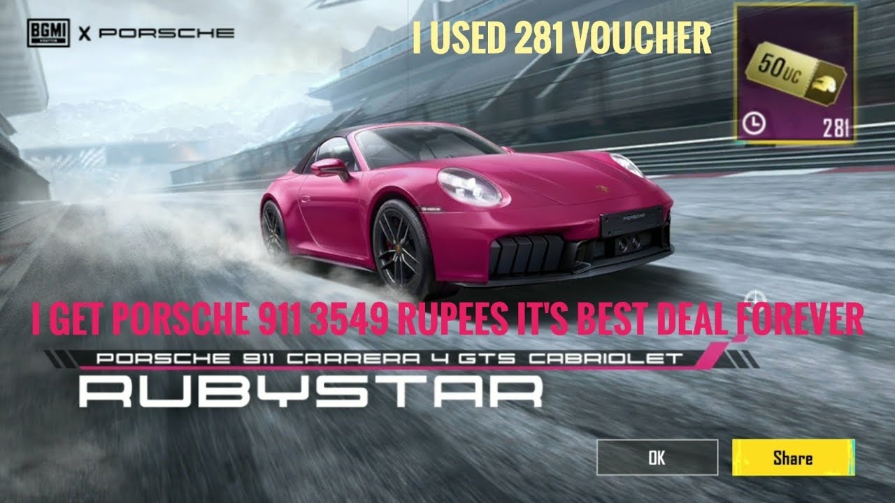 NEW PORSCHE 911, 10 UC VOUCHER SPEED DRIFT IN BGMI,CAN I GET ? - YouTube