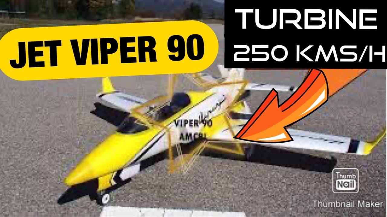 250 kms/h JET VIPER 90 TAFT HOBBY en 8S TURBINE FMS 90 - CAMERA ...