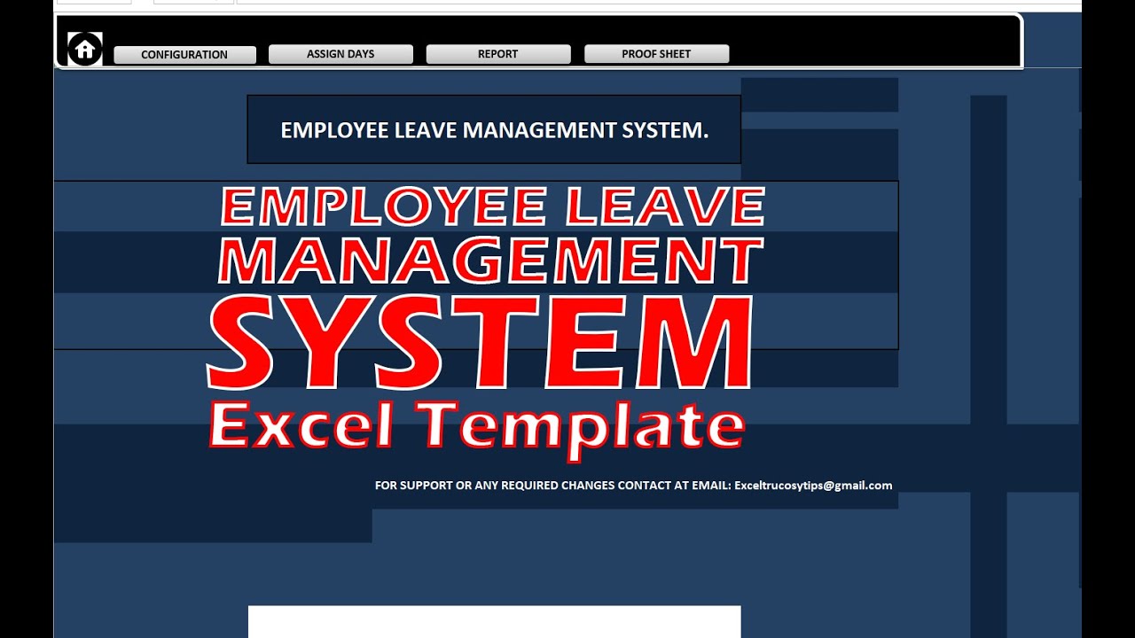 EMPLOYEE LEAVE & VACATION MANAGEMENT SYSTEM IN EXCEL | EXCEL TEMPLATE ...