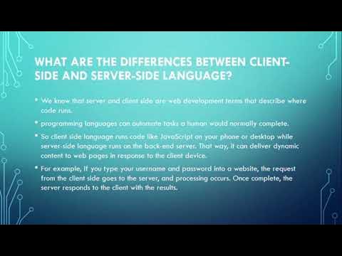 Introduction Client-Side and Server-Side Languages | Web Development ...