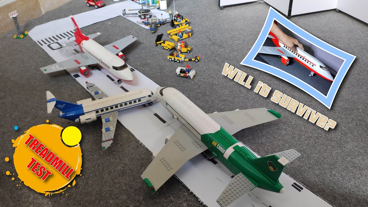 Lego airplanes landing on runway - Lego airport - YouTube