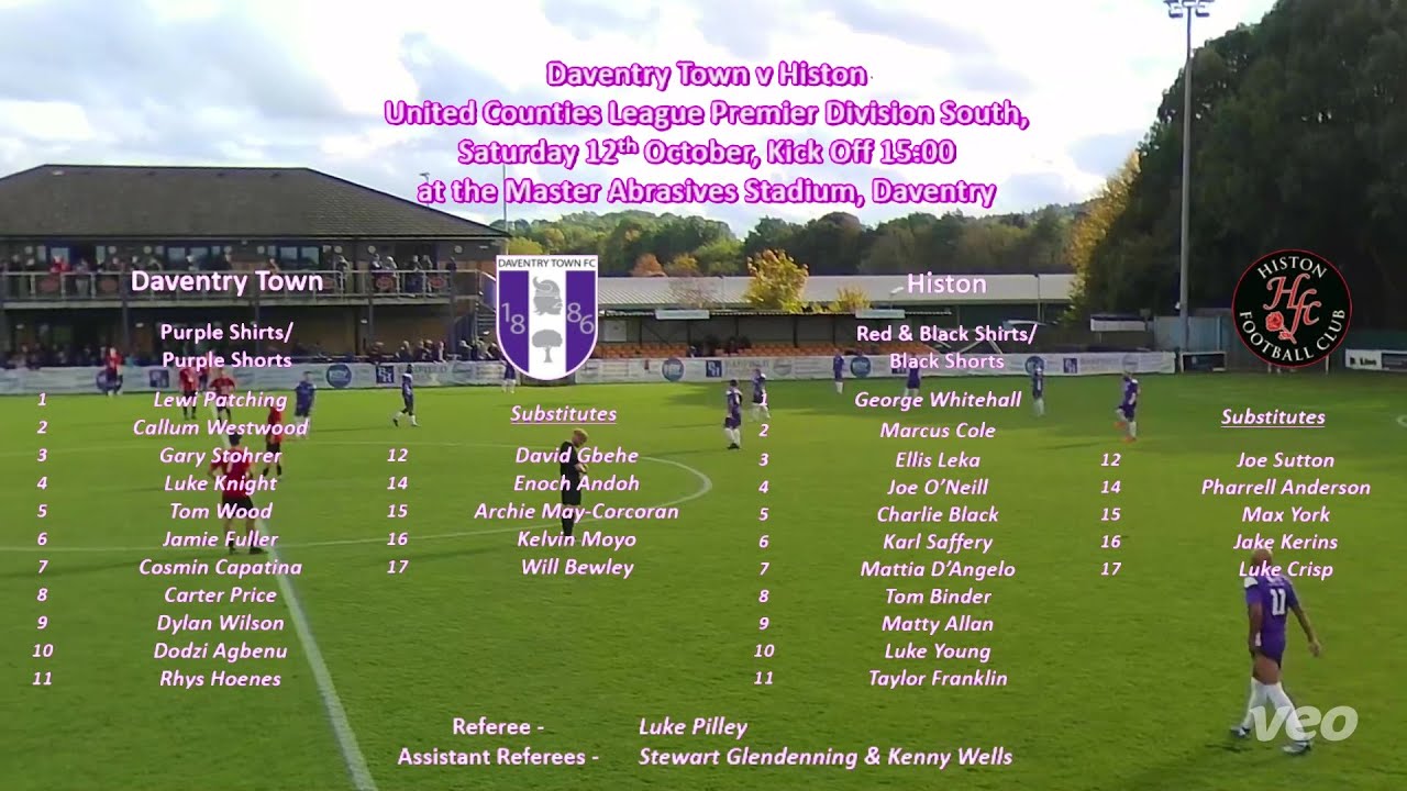 Daventry Town v Histon - UCL (12102024) - YouTube