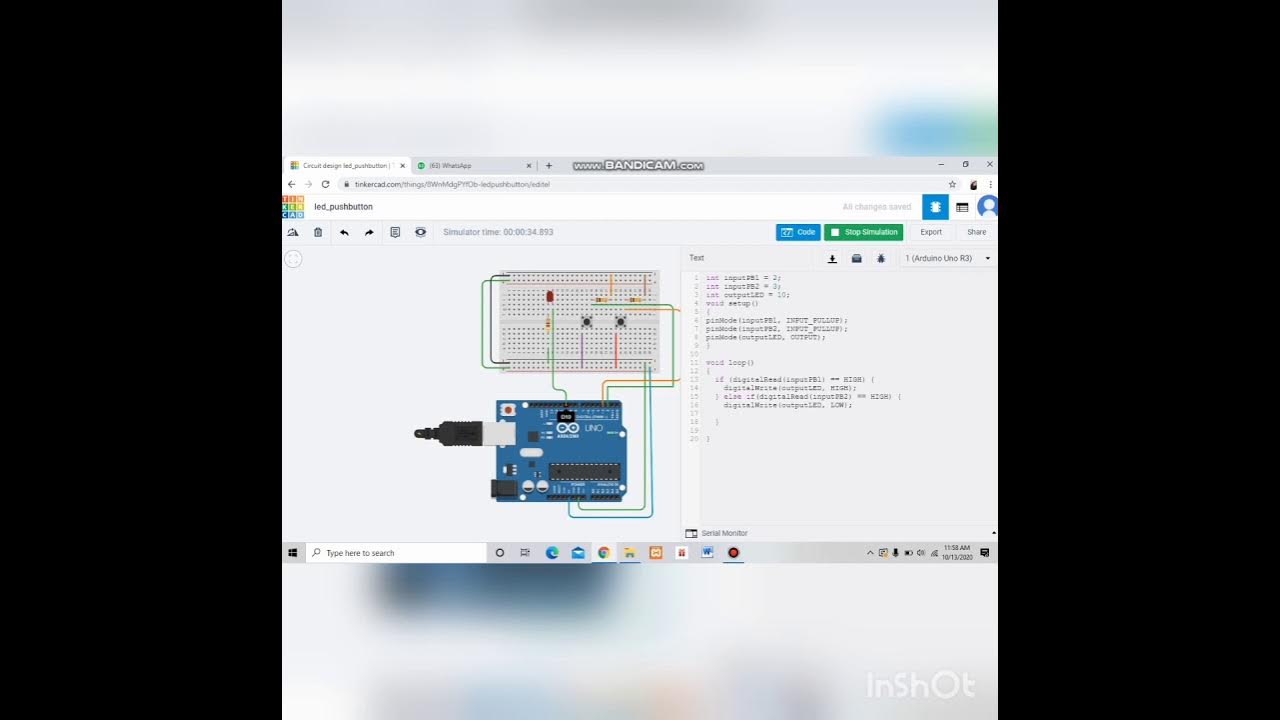 TINKERCAD || Praktikum Rangkaian Pull Up & Pull Down - YouTube