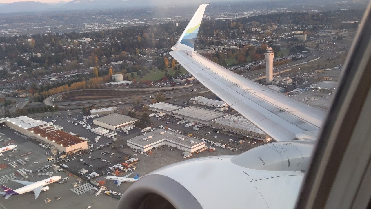 [4K] Stunning Seattle Sunset! - Seattle Departure - Alaska Airlines ...