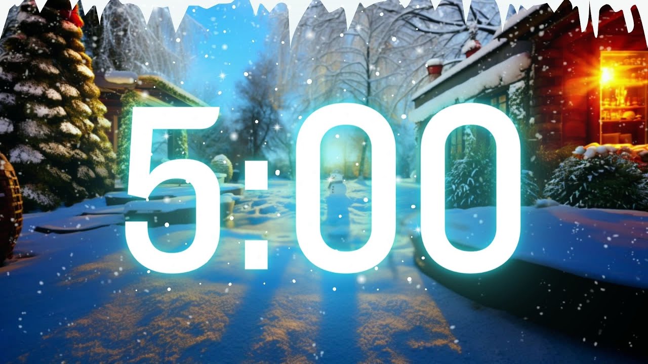 5 MINUTE TIMER - Relaxing Countdown Timer - A Cosy Snowy Day - YouTube
