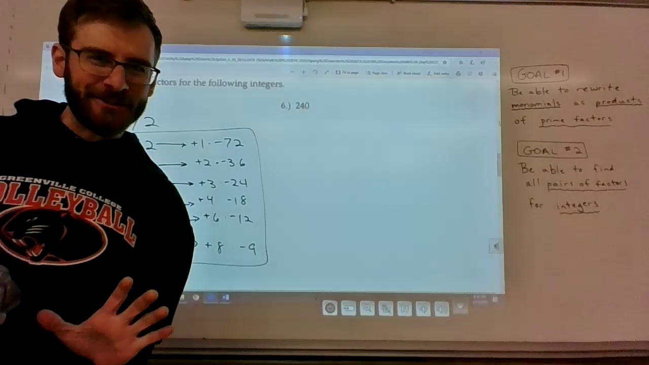 Math I April 1, 2020 Day 127 Content Prime Factorization - YouTube